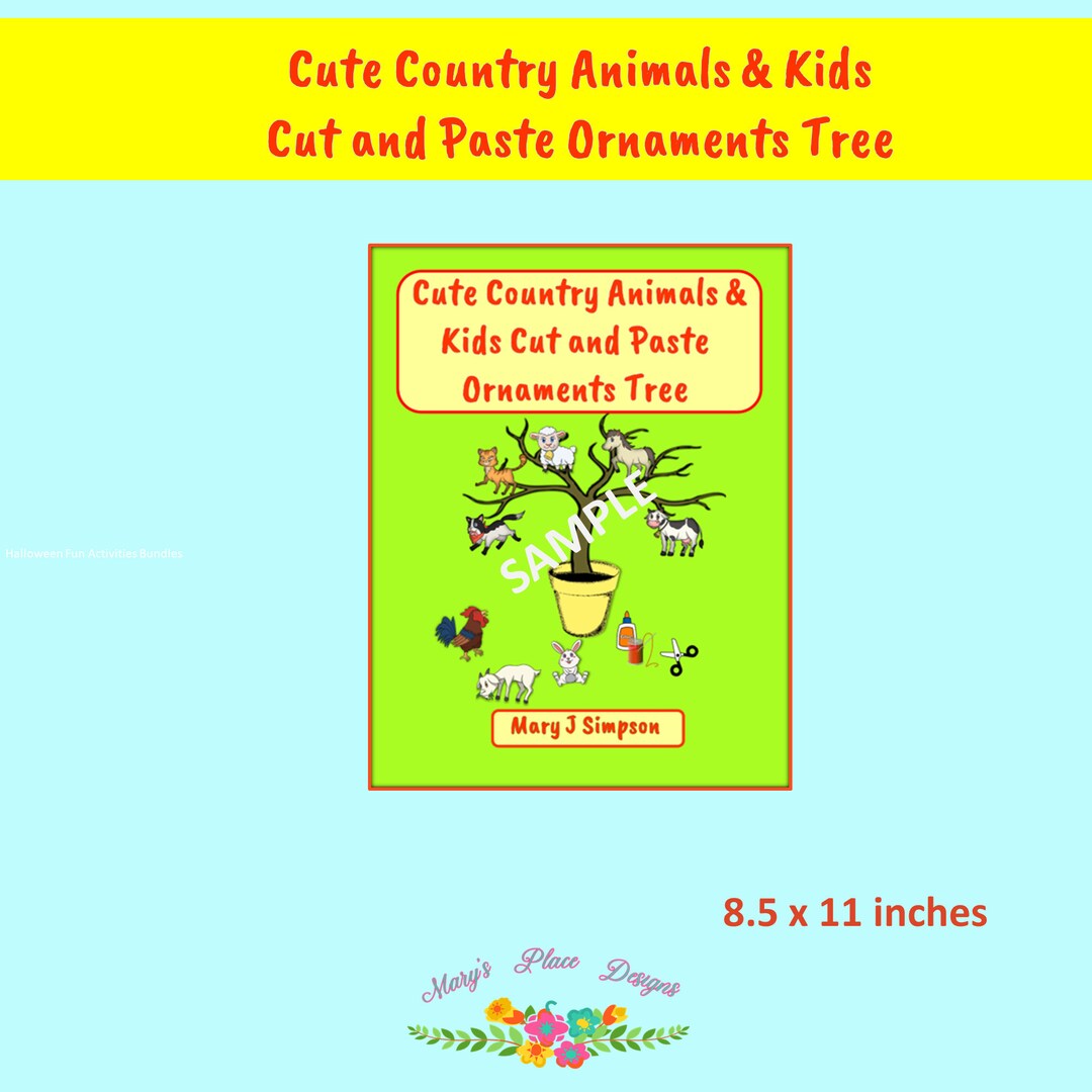 Cute Country Animals & Kids Cut and Paste Ornaments Tree| Scissor ...