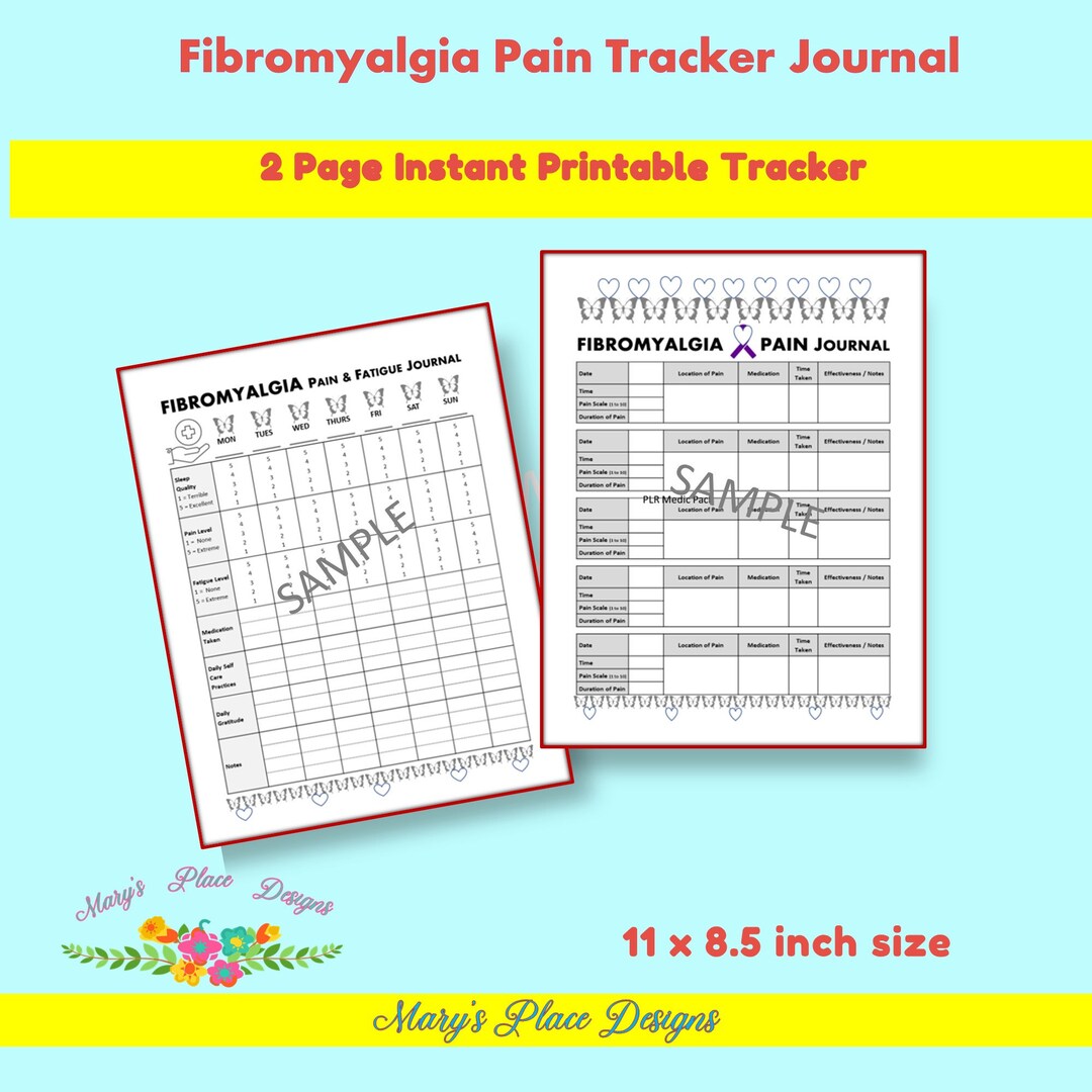 Fibromyalgia Tracker Fibromyalgia Pain and Fatigue Journal daily ...
