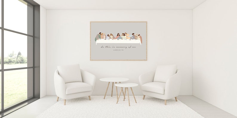 Last Supper Grey Wall Art Printable (digital Download) - Etsy