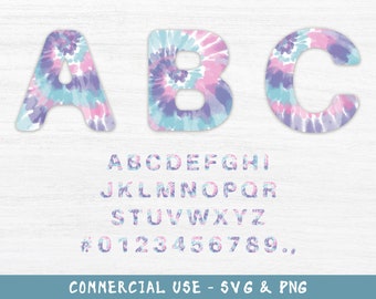 Tie Dye Alphabet | Etsy