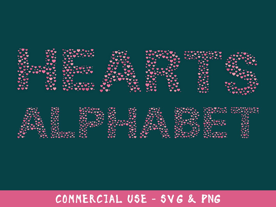 Love Letters Svg Cut File Heart Font Svg & Png Sweet Heart Cricut ...