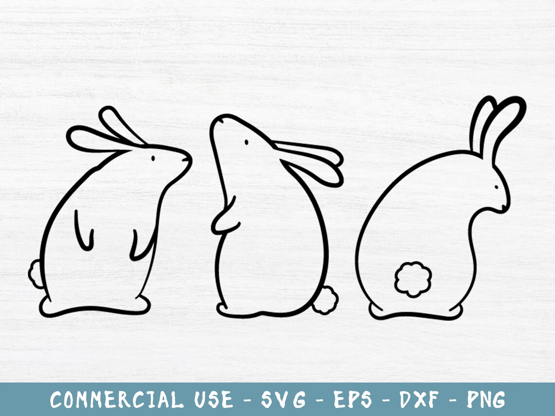 Bunny SVG Bunny Clip Art Rabbit DXF Easter Bunny Circut, Silhouette ...