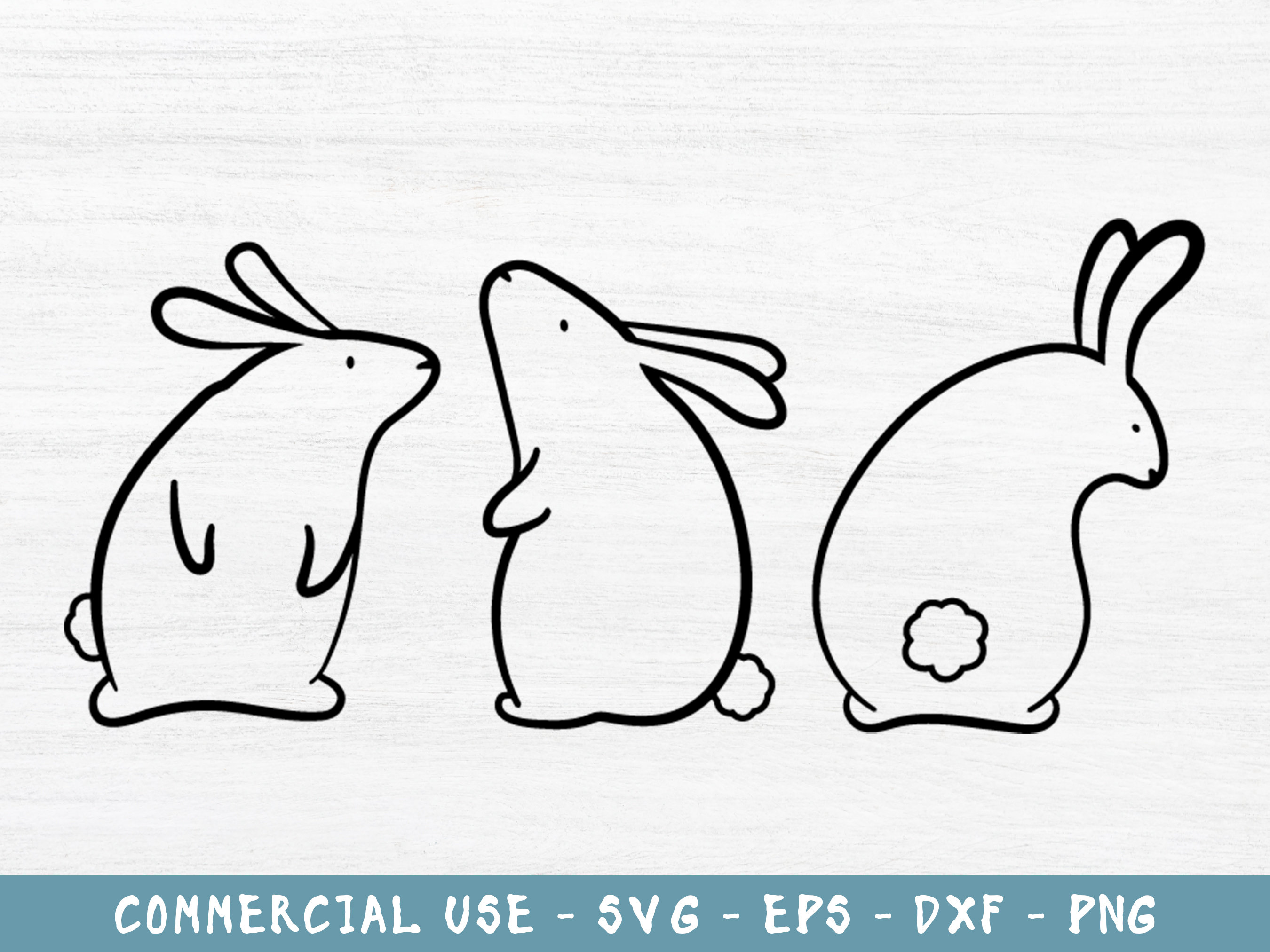 Bunny SVG Bunny Clip Art Rabbit DXF Easter Bunny Circut, Silhouette ...