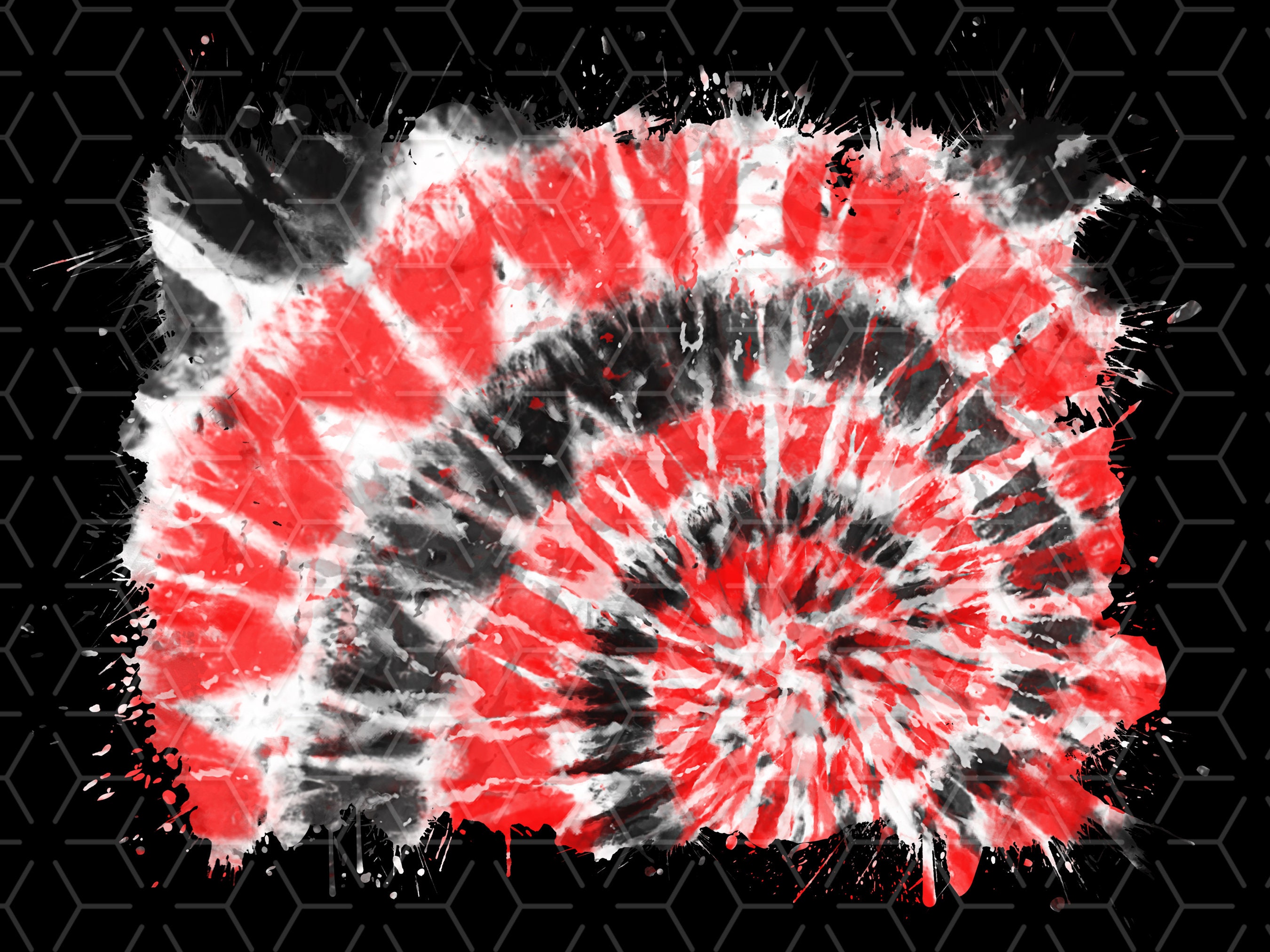 Red and Black Tie Dye Background Distressed Tie Dye Frame Sublimation ...