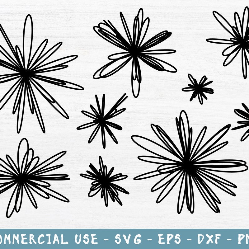 Scribble Flower Art - Etsy