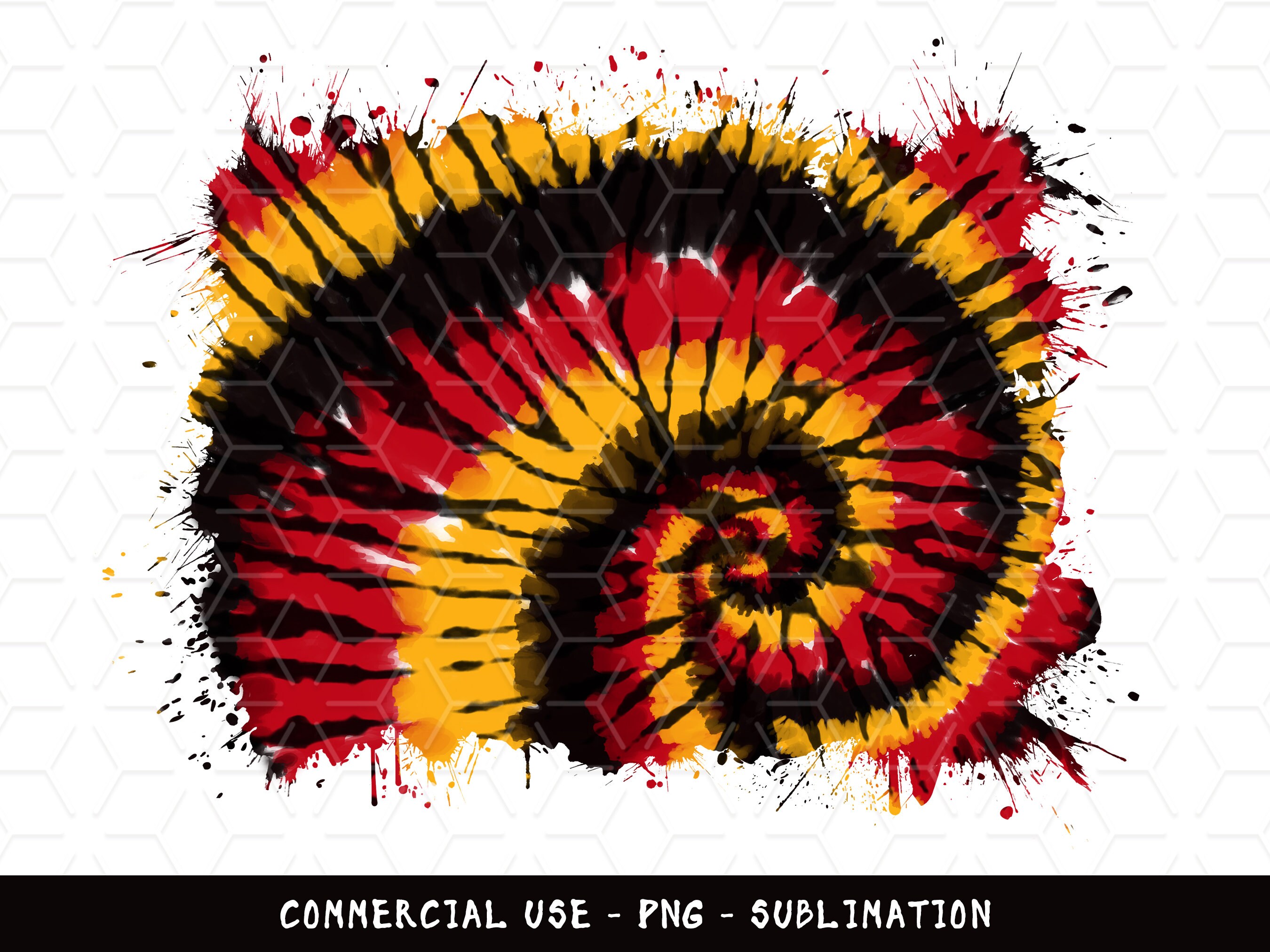 Red Yellow and Black Tie Dye Background Distressed Tie Dye Frame ...