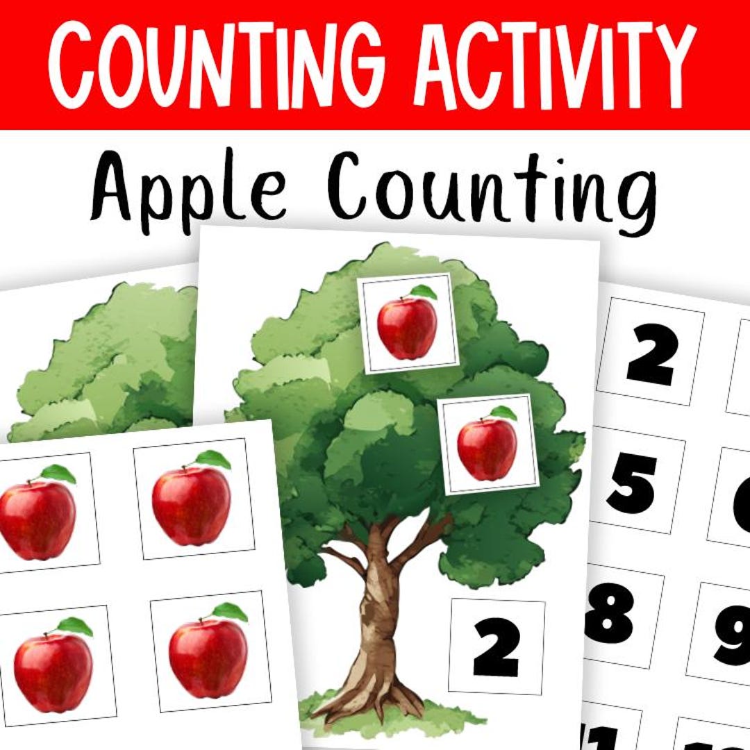 Apple Counting Math Center | Dice Game | Numbers 1–12 - Etsy