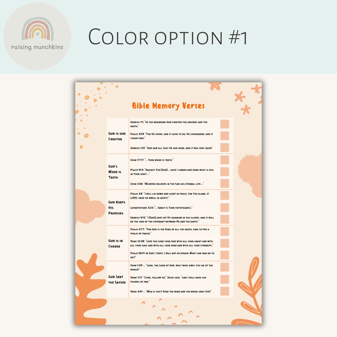 Kids Bible Verse Sticker Chart: Scripture Memory (printable Download ...