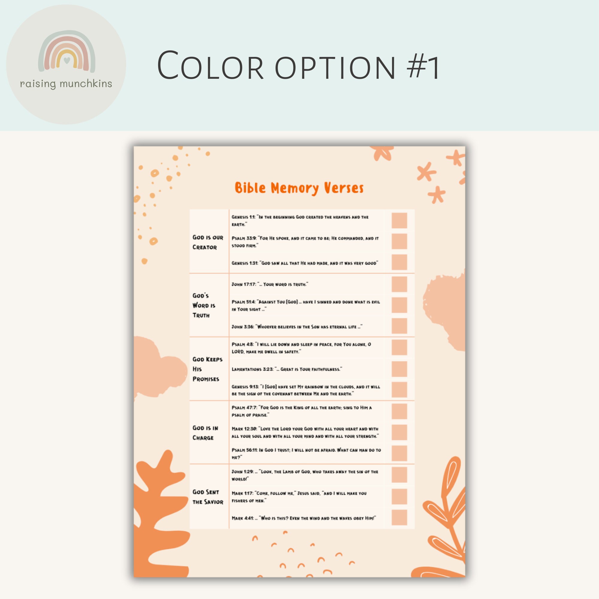 Kids Bible Verse Sticker Chart: Scripture Memory (printable Download ...