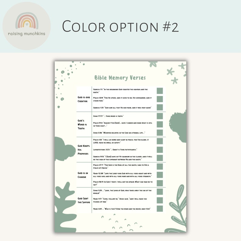 Kids Bible Verse Sticker Chart: Scripture Memory (printable Download ...