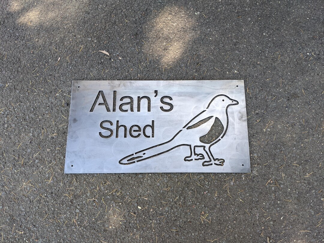 Rustic Corten Steel Shed Sign 40 X 75cm Durable, Weathered Finish ...