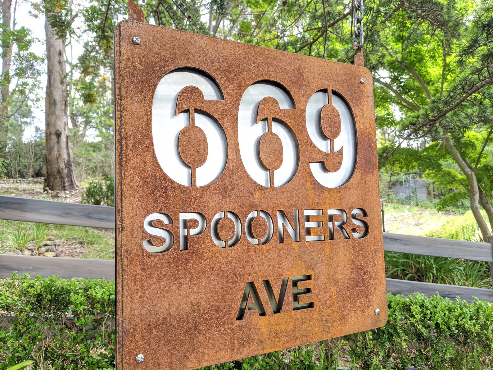 Rustic Metal Driveway Sign House Number and Address Sign | Etsy Australia