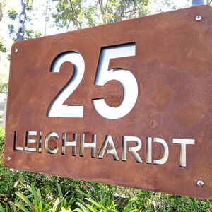 Rustic Corten Steel Farm Sign 40 X 60cm House Number or Address Sign ...