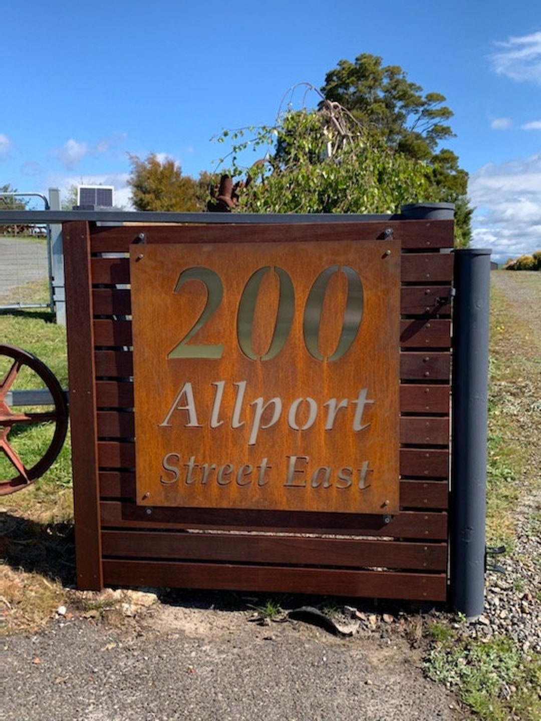 Large Custom Property Sign 900 X 900mm Made of Rusted Metal Corten ...