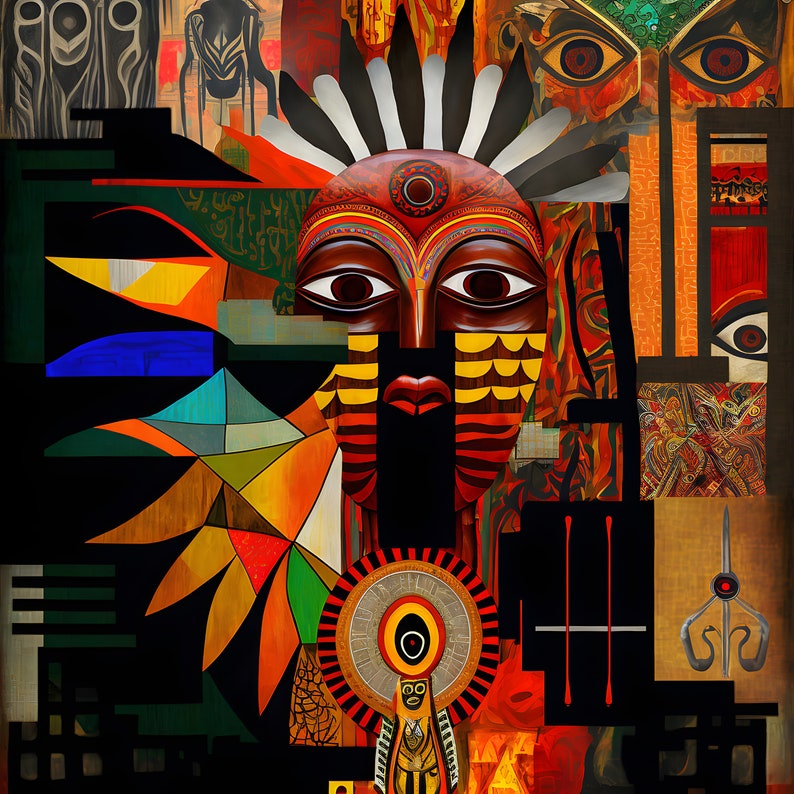 African Abstract Wall Art, Printable Poster, Instant DIGITAL DOWNLOAD ...