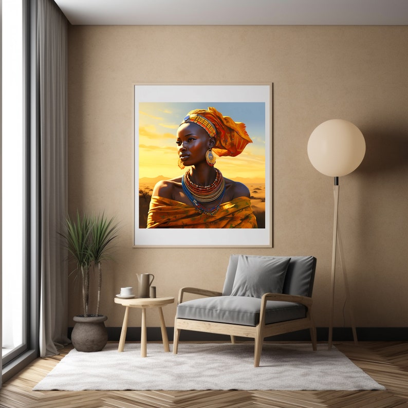 African Digital Download Print, Africa Woman Wall Art Portrait, Square ...