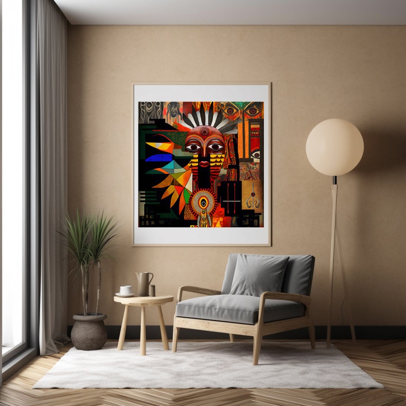 African Abstract Wall Art, Printable Poster, Instant DIGITAL DOWNLOAD Print, Bedroom Art Above ...