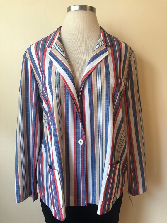 Vintage Red White Blue Carnival Barker Jacket || XL |… - Gem