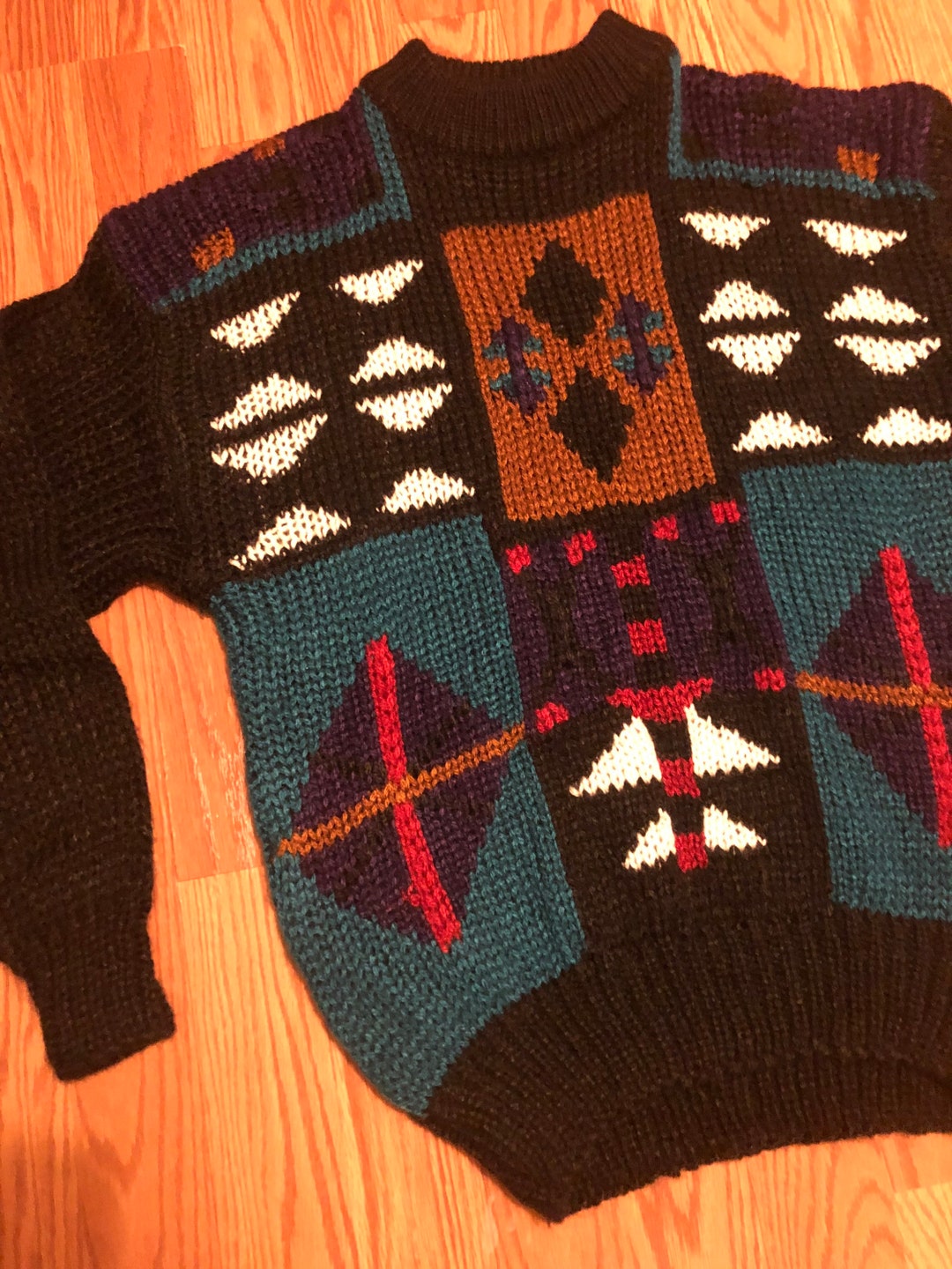 Vintage Acrylic Oversized Wacky Urkel Sweater || Large || 1980s - Etsy