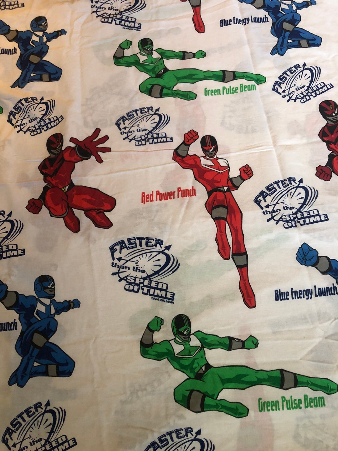 Vintage Power Rangers Twin Flat Sheet || 90s Kid || Vintage Fabric ...