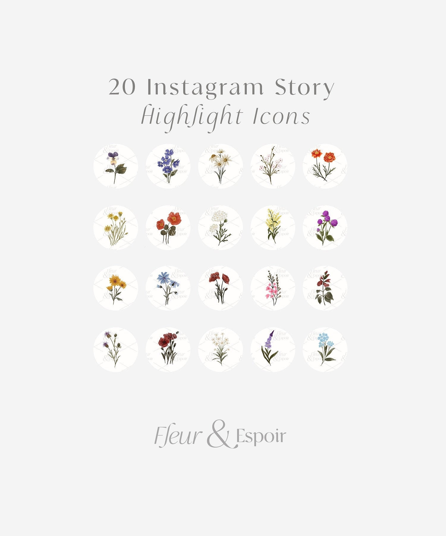 Instagram Story Highlight Icons, Wild Flower Icons, Florist Icons ...
