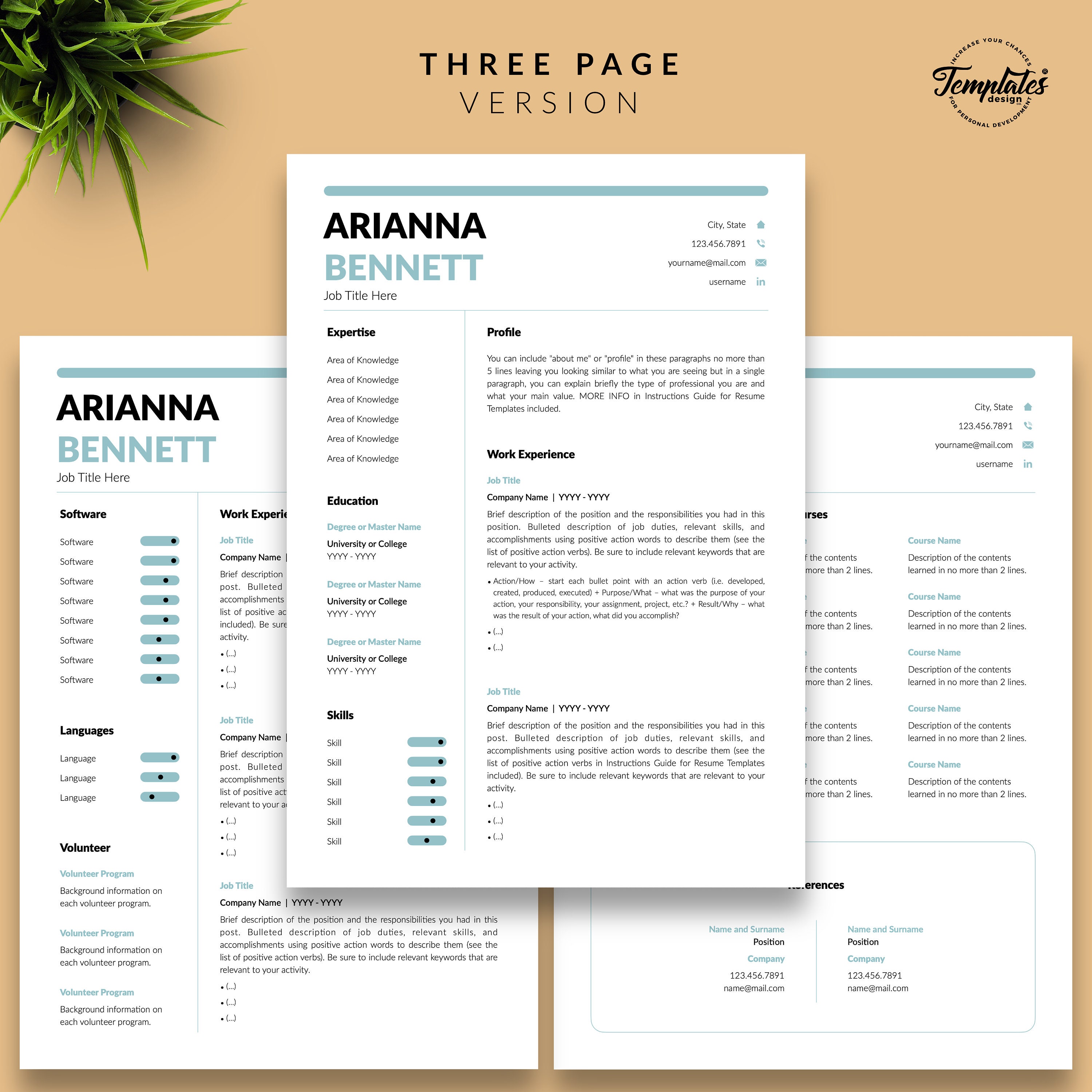 Best Simple Resume Template Etsy / Basic & Clean Resume + Cover ...