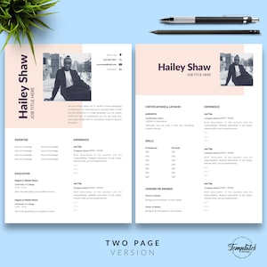 Word Resume Template / Modern Resume Design With Photo / Modern CV ...