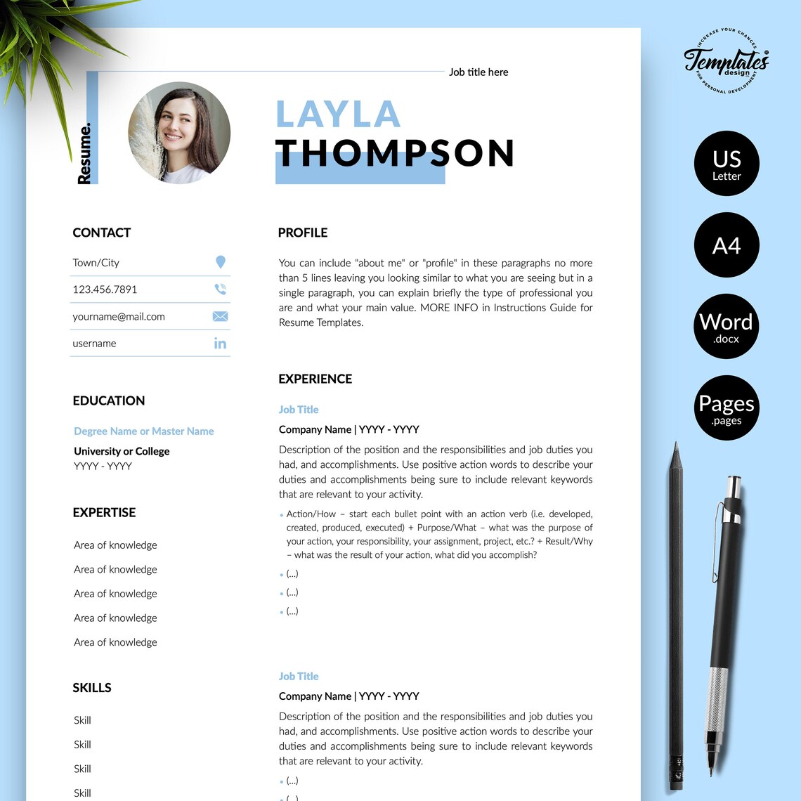 Simple Resume Template Etsy / Basic & Clean Resume Cover | Etsy