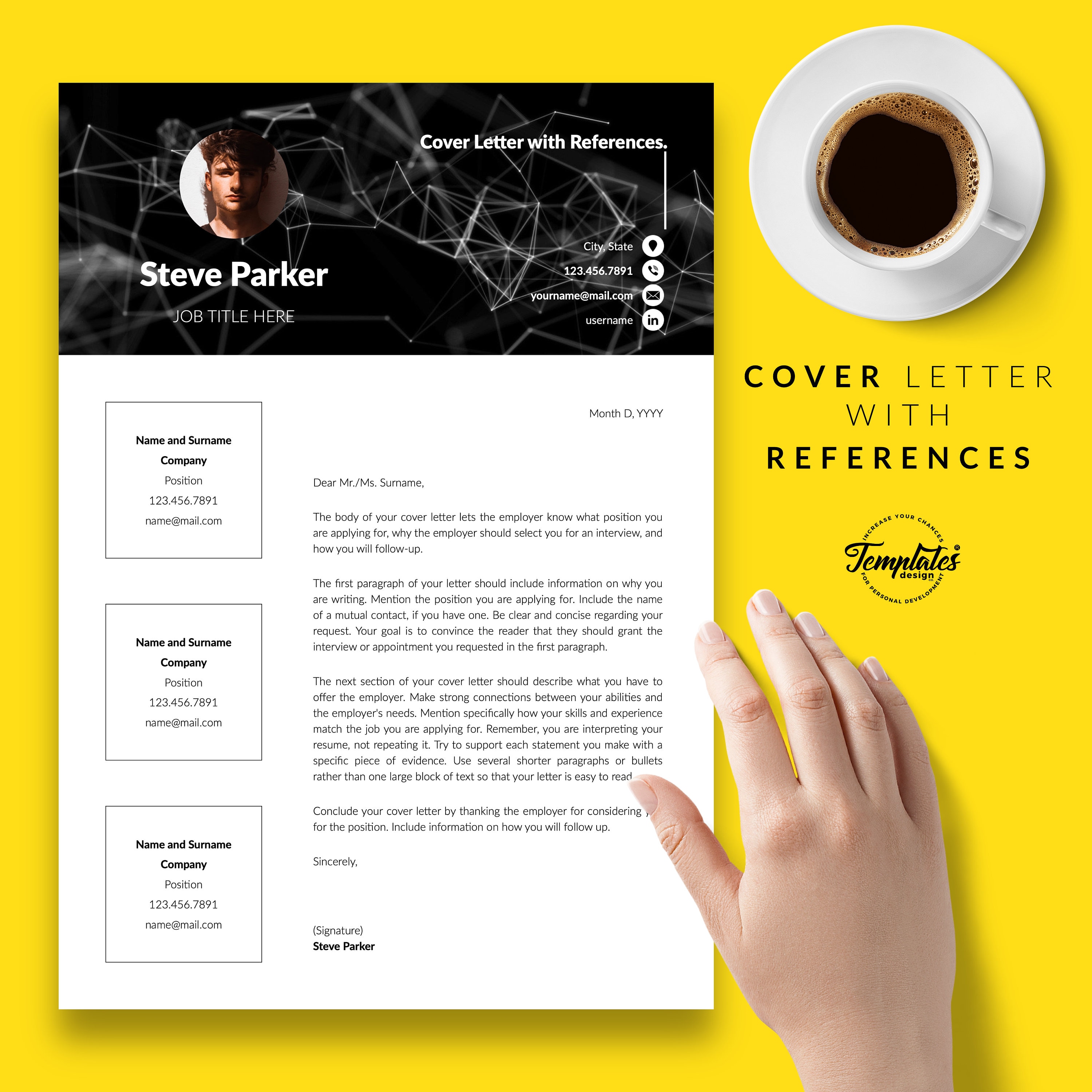 Creative Resume With Picture / Modern CV Template for Word & - Etsy