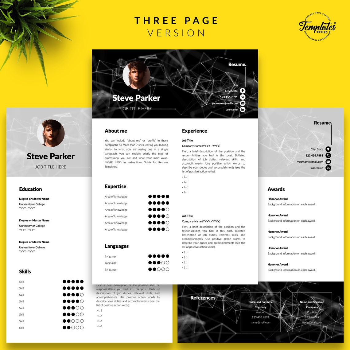 Creative Resume With Picture / Modern CV Template for Word & - Etsy