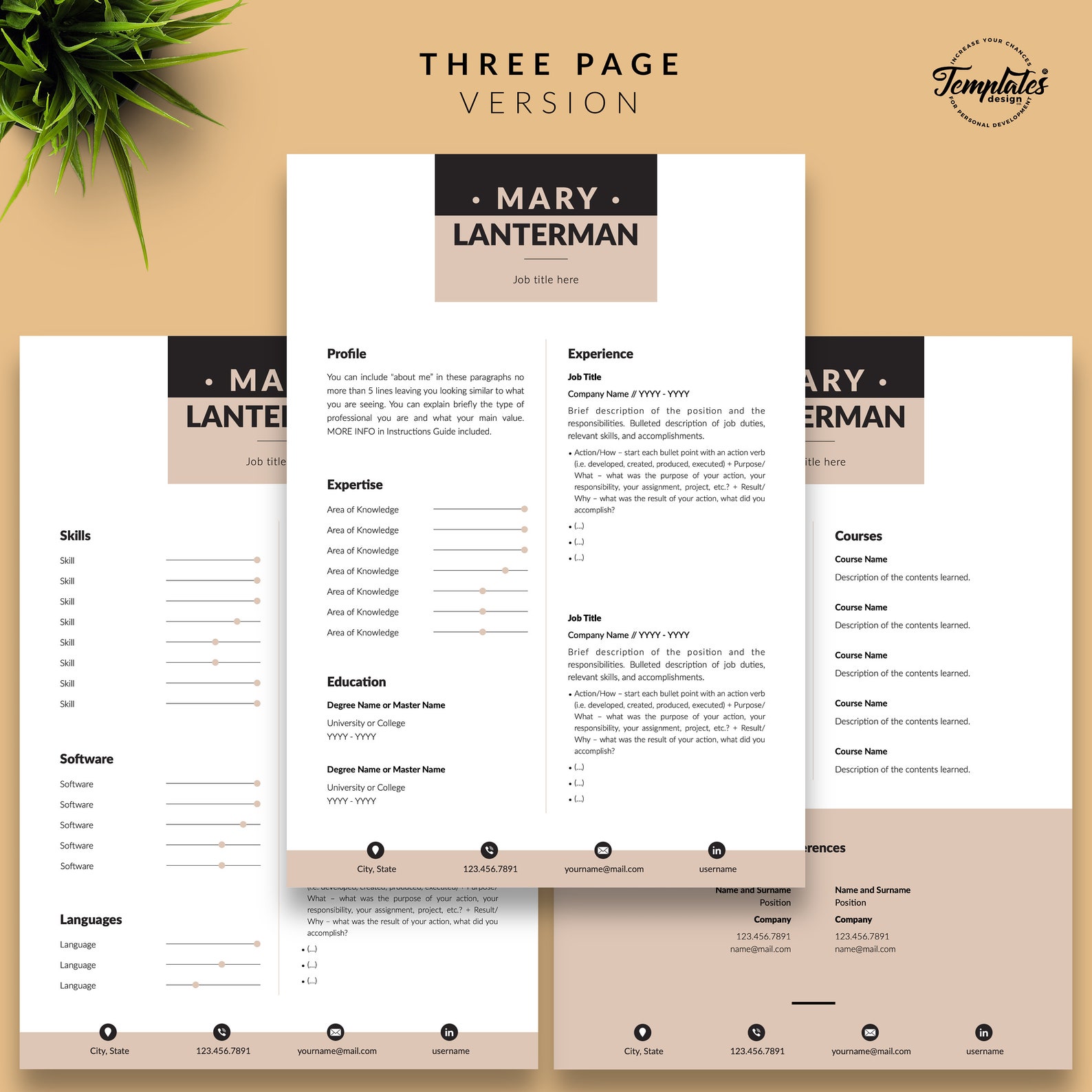 Elegant Cv Design / Creative & Modern Resume CV Template for Word and ...