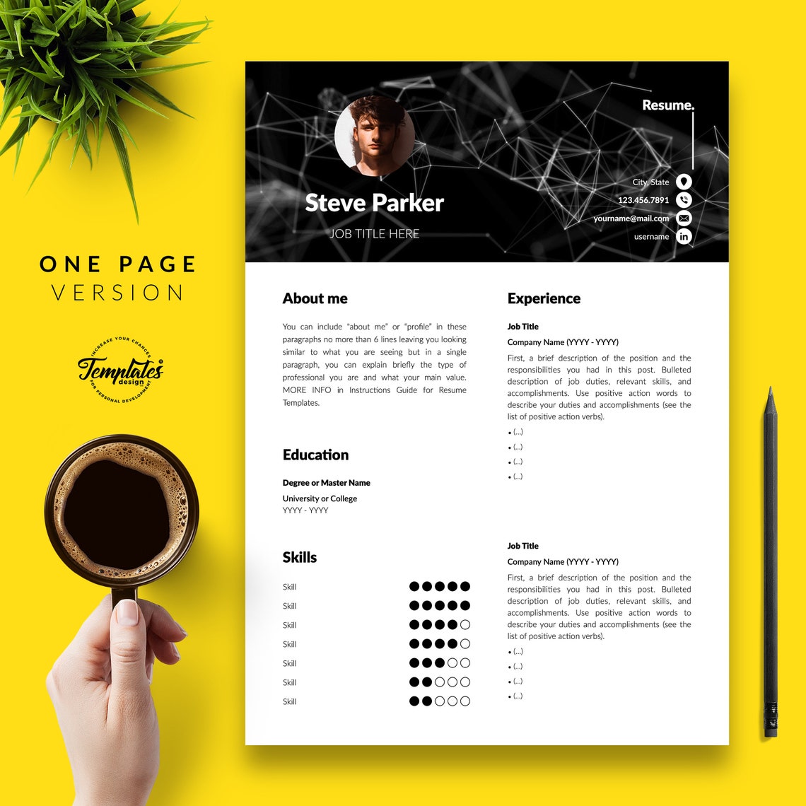 Creative Resume With Picture / Modern CV Template for Word & - Etsy