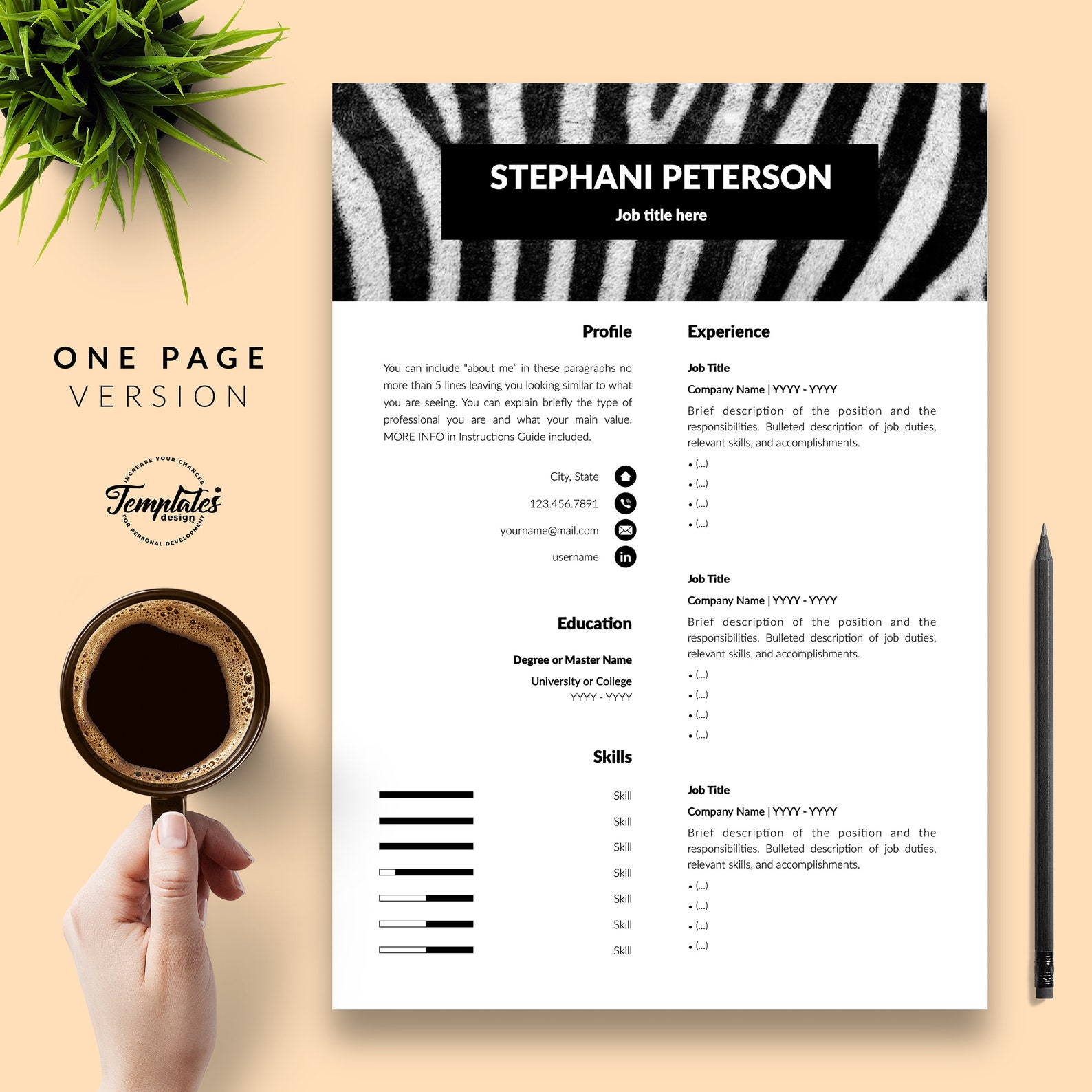 Animal Care Resume / CV Template for Word & Pages / Creative CV for ...
