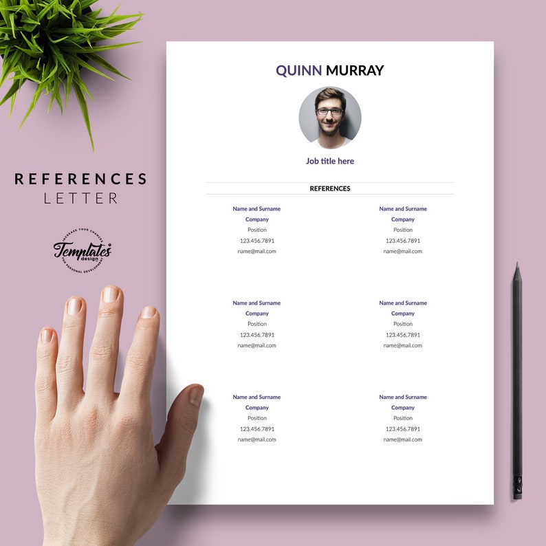 Modern Resume With Photo + Cover / Perfect CV for Word and Pages / Best ...
