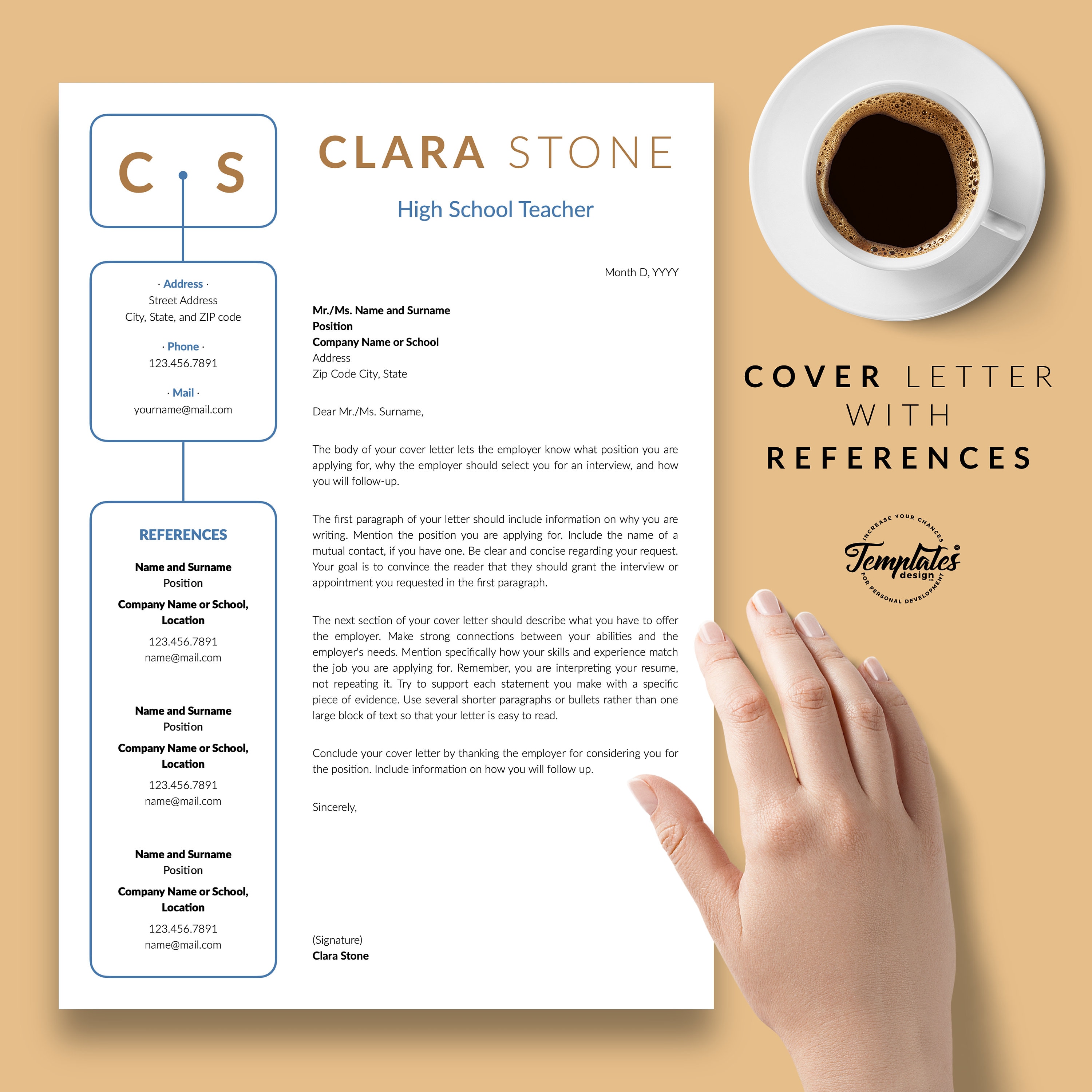 Creative Resume Template for Teacher / Teacher CV for Word & - Etsy
