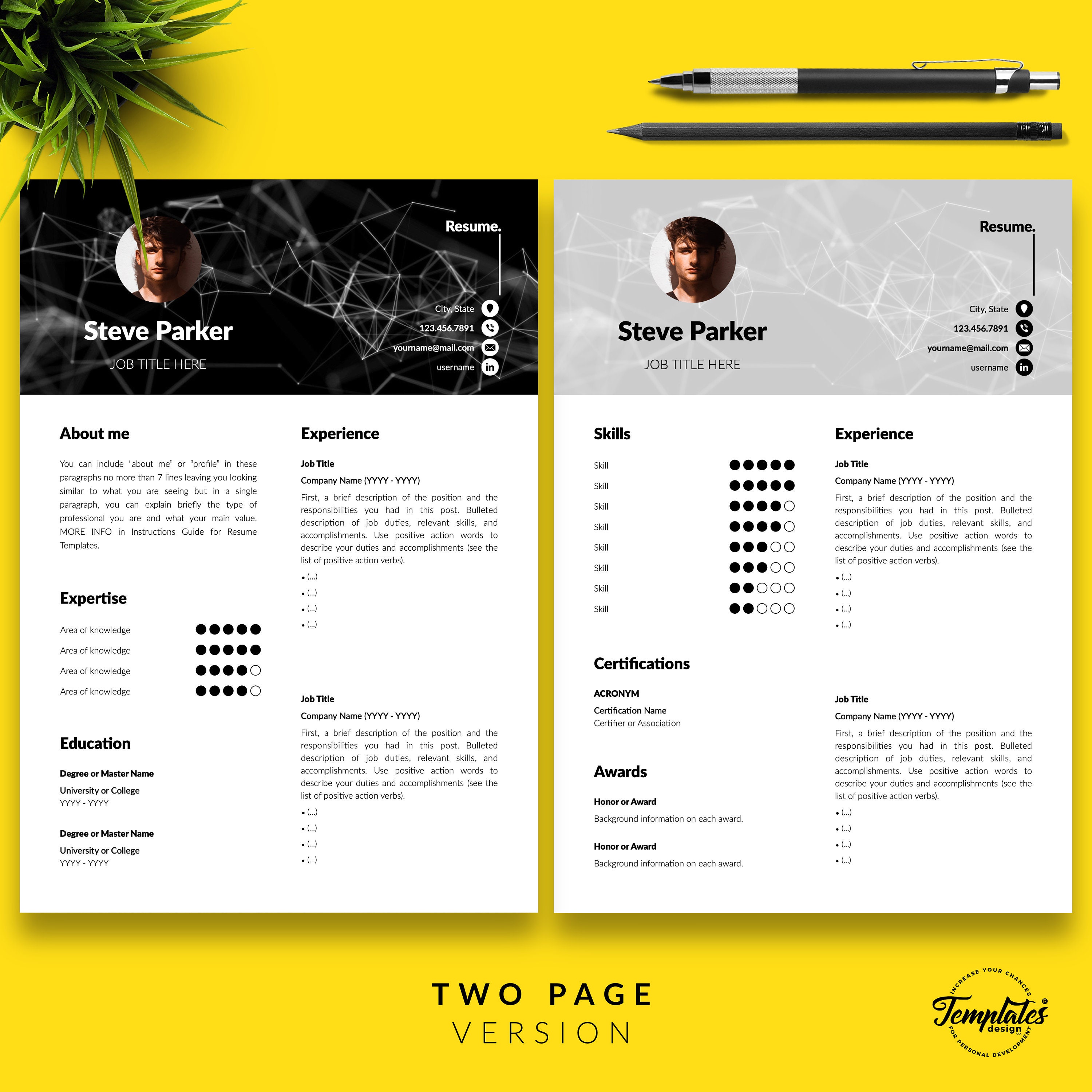 Creative Resume With Picture / Modern CV Template for Word & - Etsy