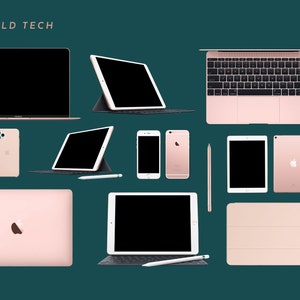 Tech Mockups Masterpack | Rose Gold, Silver, + Gold Mockups | Iphone ...