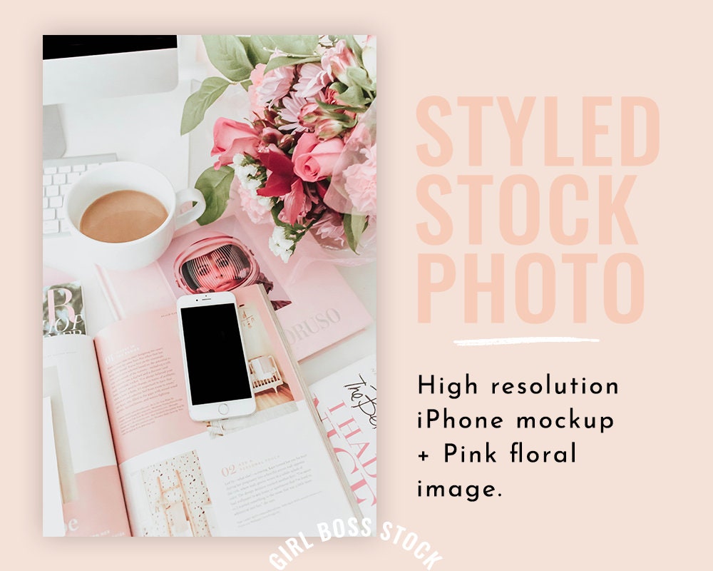 41 IMAGES Floral Styled Stock Bundle with Tech Mockups Pink Digital ...