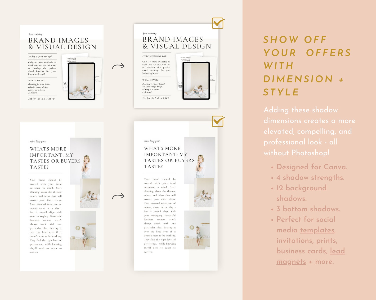 Shadow Effects for Canva Product Mockup Shadows - Etsy