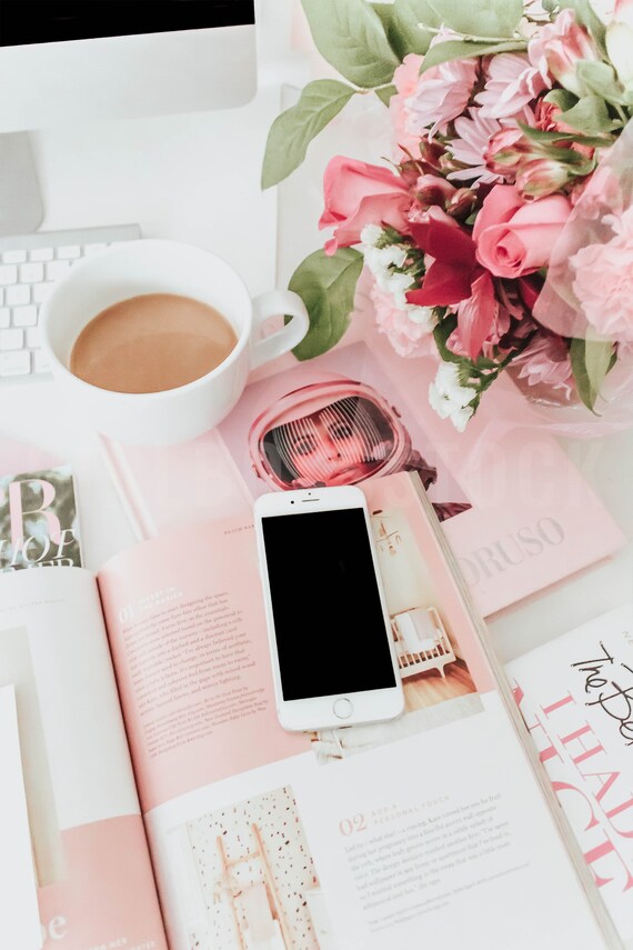 41 IMAGES Floral Styled Stock Bundle with Tech Mockups Pink Digital ...
