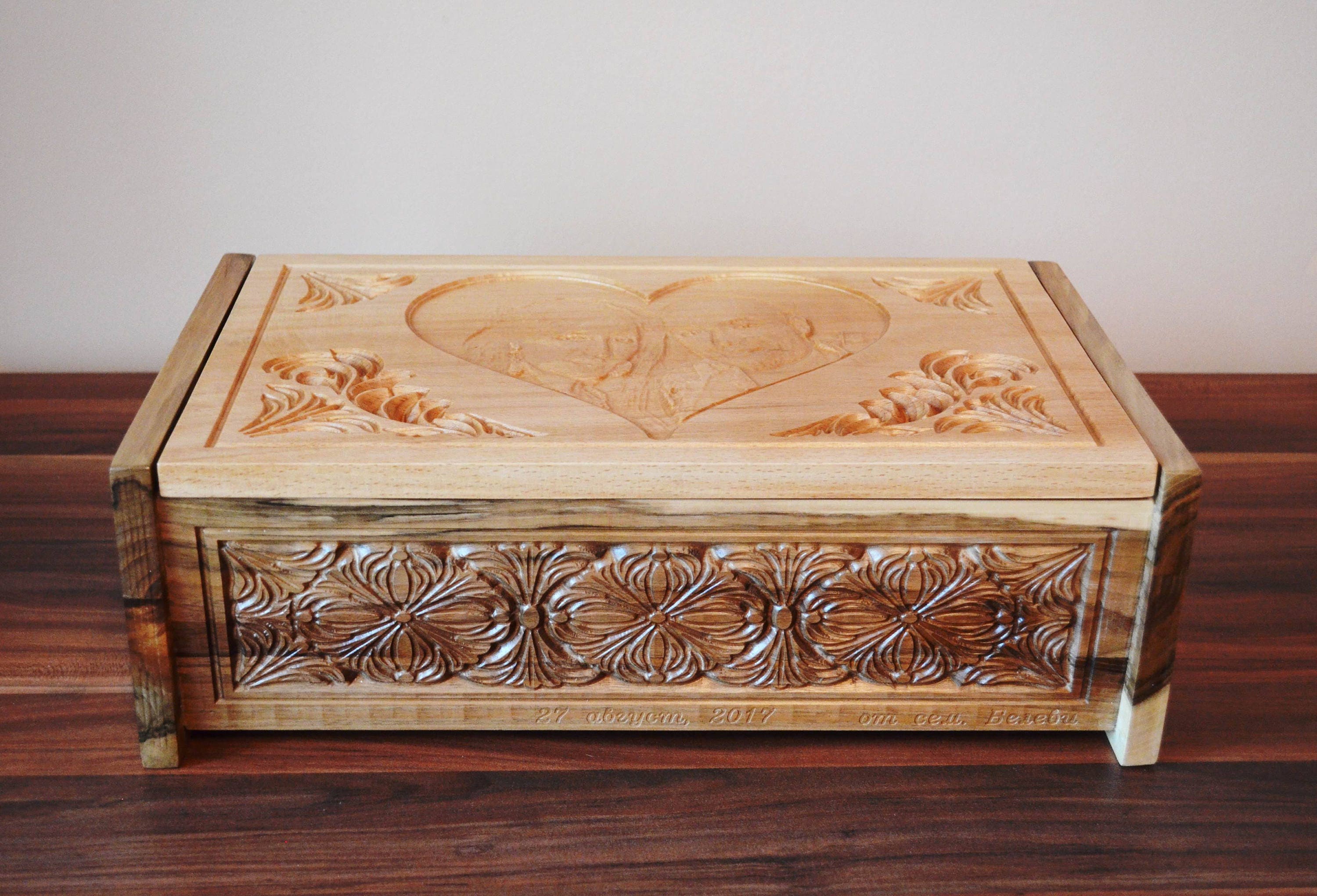 Personalized Wooden Box, Jewelry Box, Personalized Wedding Box, Wooden ...