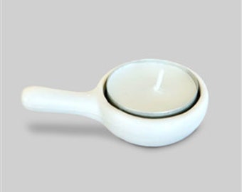 White Ceramic Tealight Holder - Etsy