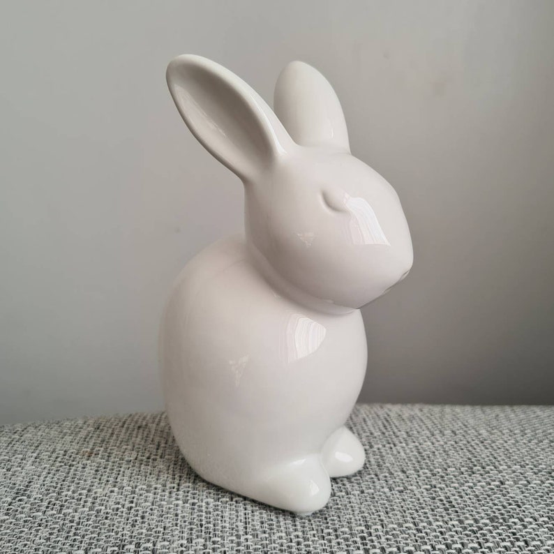 Gloss White Ceramic Bunny Rabbit Ornament Easter Decoration - Etsy