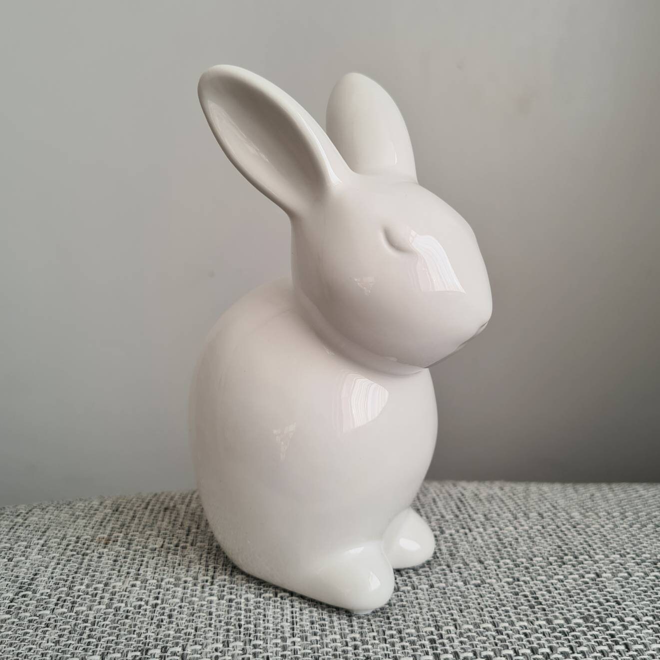 Gloss White Ceramic Bunny Rabbit Ornament Easter Decoration - Etsy