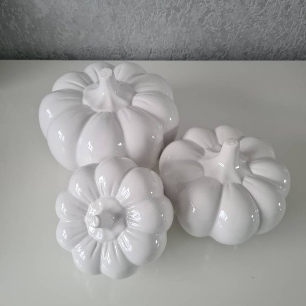 White Ceramic Pumpkin - Etsy