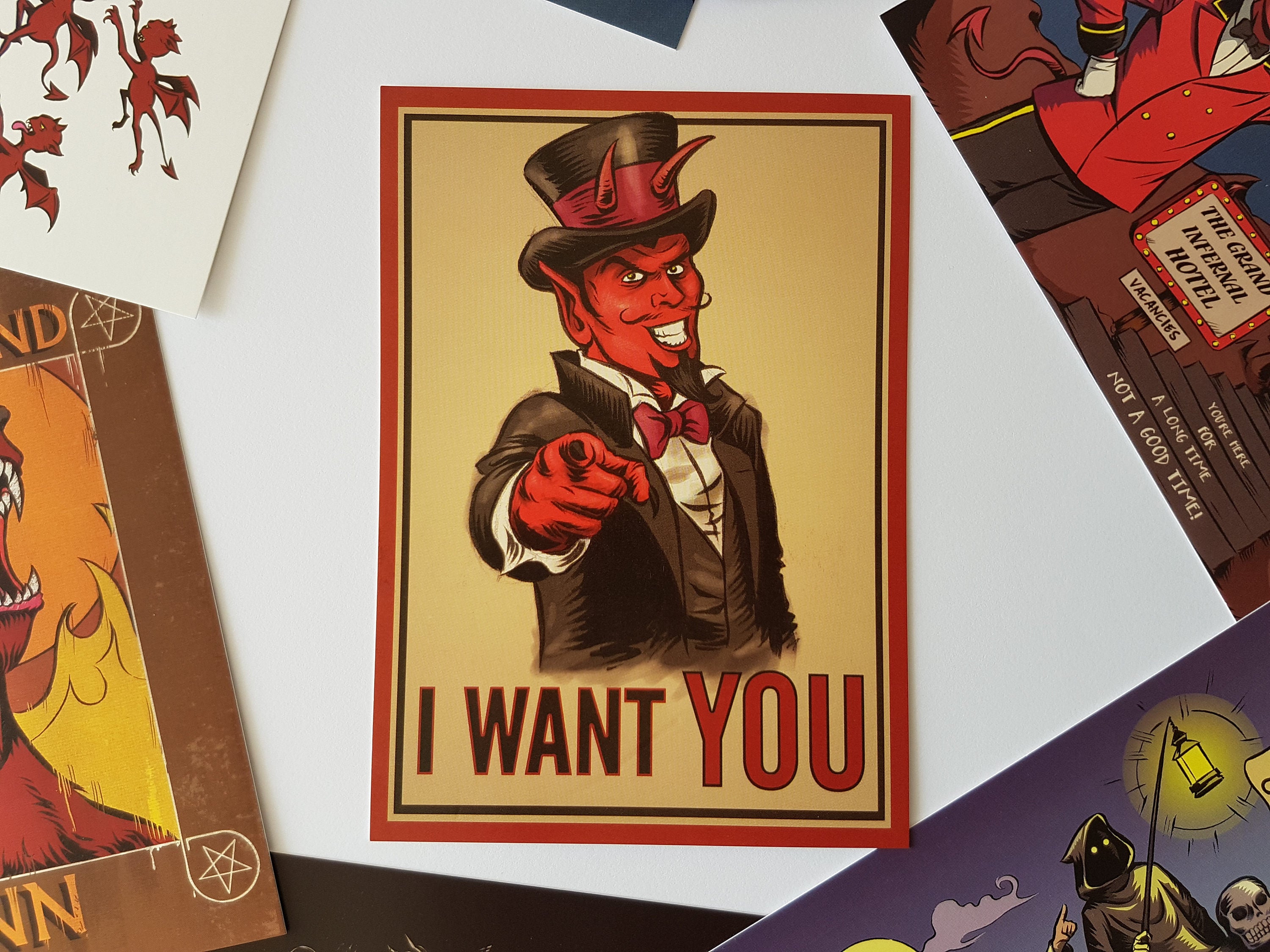 A Postcard From Hell Set of 8 A6 Art Postcards in Wax Sealed Envelope ...