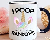 Unicorn Poop Mug I Poop Rainbows Coffee Mug Funny Unicorn - Etsy