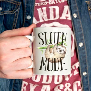 Sloth Mug, Sloth Coffee Mug, Sloth Gift, Funny Sloth Mug, Sloth Coffee ...