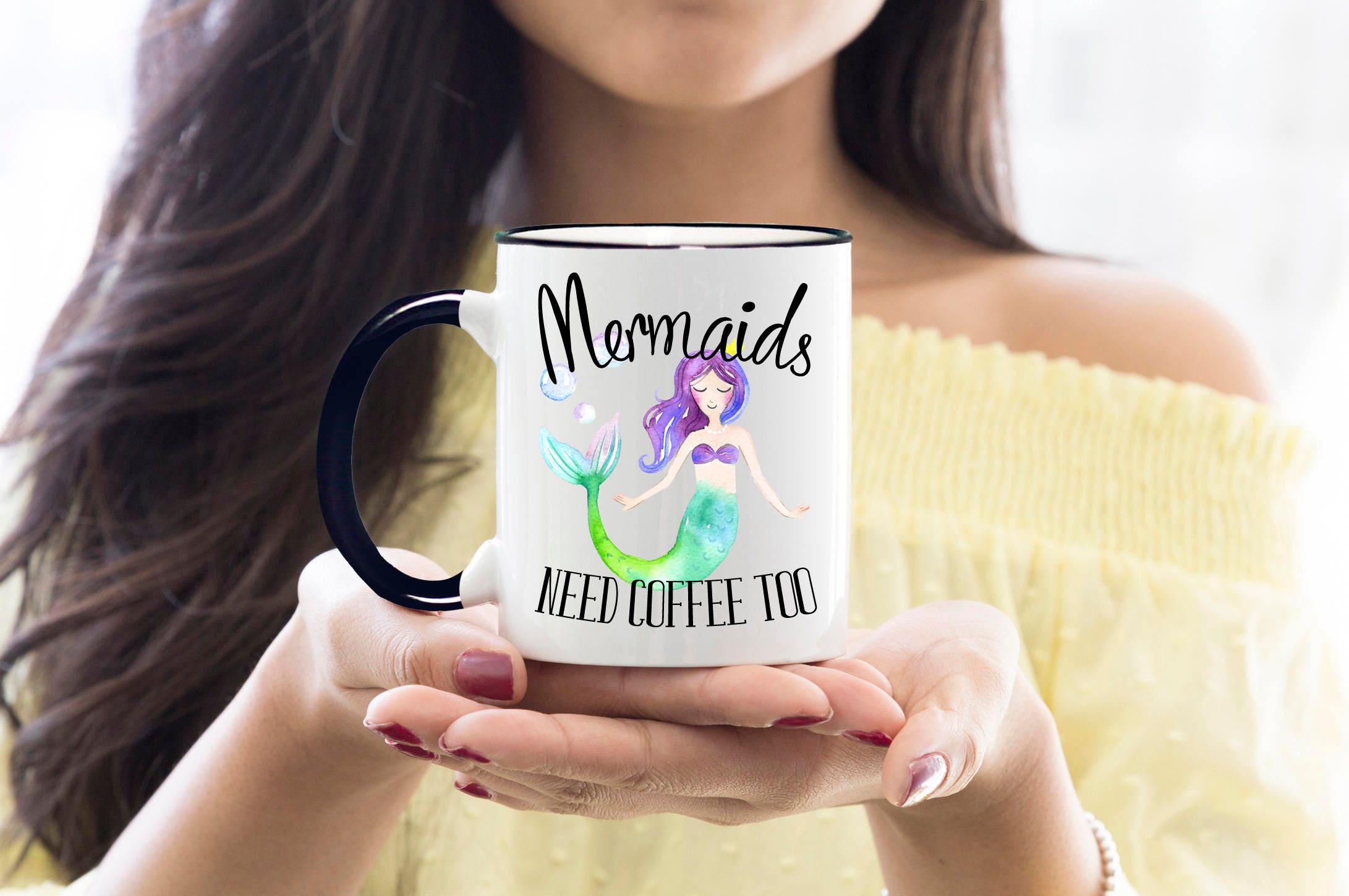 Mermaid Coffee Mug Mermaids Need Coffee Too Mug Funny | Etsy