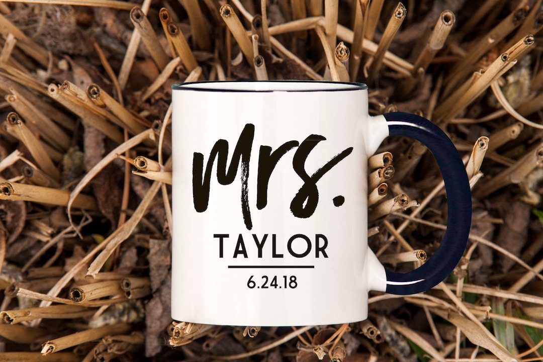 Custom Wedding Mug, Engagement Gift, Engagement Mug, Just Engaged Gift ...
